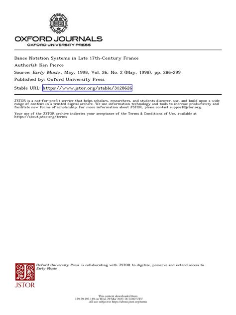 Dance Notation Systems In 17th Century France Pierce Pdf