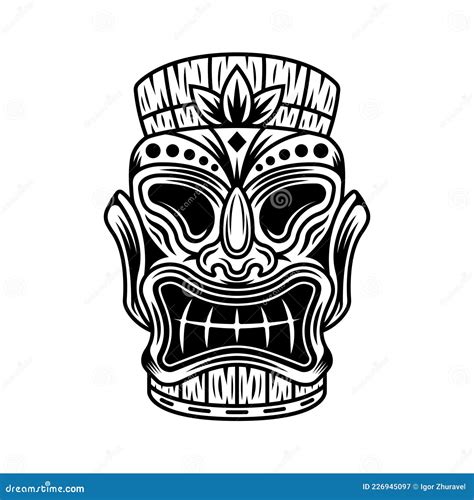 Hawaiian Clip Art Black And White Tiki