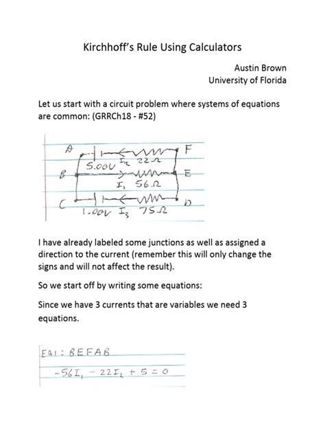 kirchhoff s rule using calculators pdf
