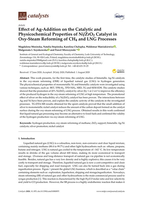 Pdf Effect Of Ag Addition On The Catalytic And Physicochemical