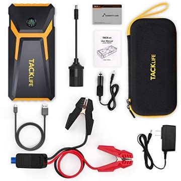 Tacklife T Newer Model A Peak Mah Car Jump Starter With Lcd Display Up To L Gas