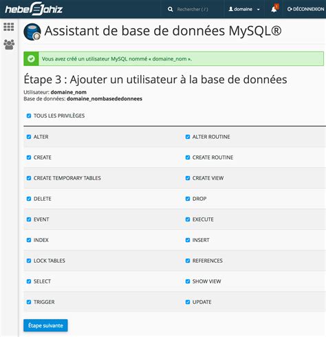 comment créer une base de données mysql sur cpanel heberjahiz