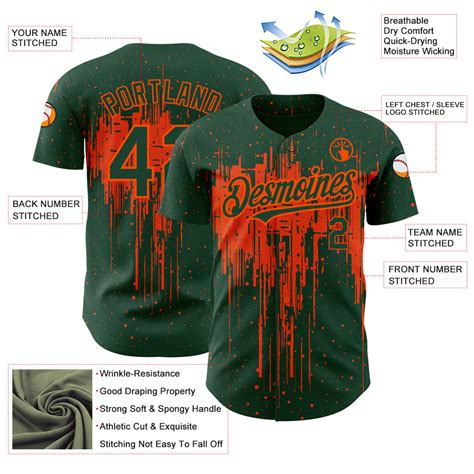 Custom Green Orange 3d Pattern Design Dripping Splatter Art Authentic
