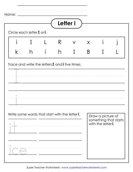 Short I Phonics Worksheets