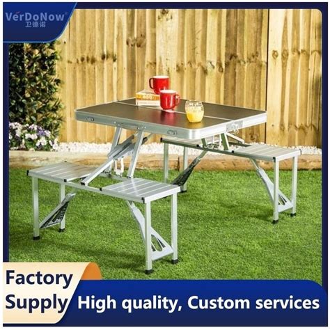 Folding Metal Aluminum Table And Chairs For Camping Folding Aluminum