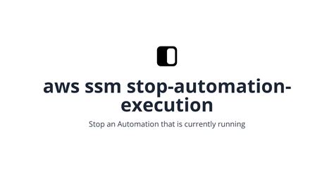 Aws Ssm Stop Automation Execution Fig