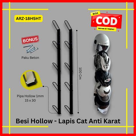 Jual Rak Gantungan Helm Susun Rak Penyimpanan Helm Dinding Bahan Besi Hollow Lebih Kuat