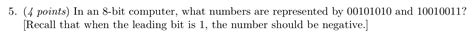 solved in an 8 bit computer what numbers are represented by