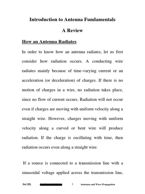 Introduction To Antenna Fundamentals Pdf Antenna Radio Electromagnetic Radiation
