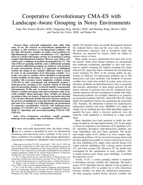 Pdf Cooperative Coevolutionary Cma Es With Landscape Aware Grouping