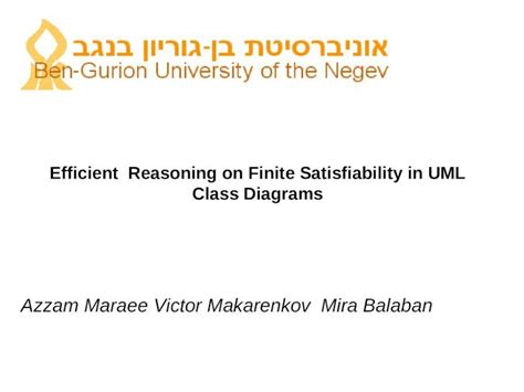 Ppt Efficient Reasoning On Finite Satisfiability In Uml Class Diagrams Dokumentips