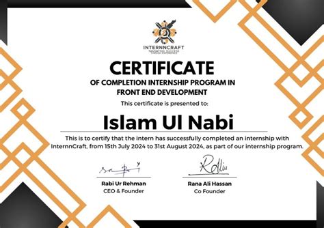 Islam Nabi On Linkedin Frontenddeveloper Webdevelopment Internship