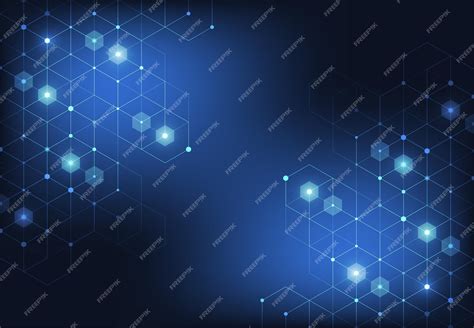 premium vector abstract science template technology lines and dots