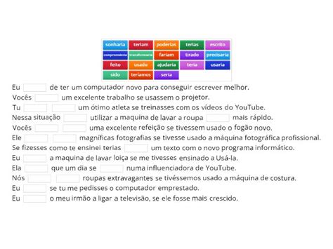 Condicional Simples E Composto Completar La Frase