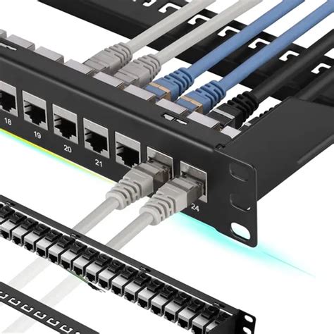 Rapink Patch Panel 24 Portas Cat7 Com Keystone Em Linha 1