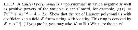 1113 A Laurent Polynomial Is A Polynomial In