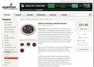 The Website Page For Sparkfun Electronics