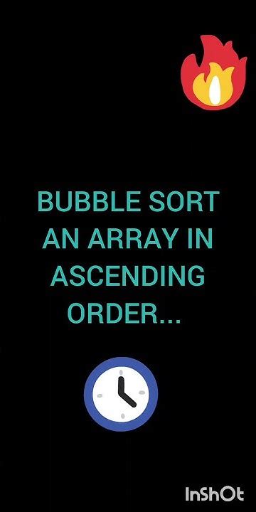 Sorting An Array Using Bubble Sort C Programming Shorts