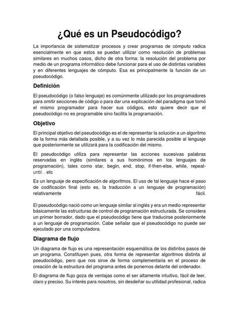 Qué Es Un Pseudocódigo Descargar Gratis Pdf Lenguaje De Programación Algoritmos