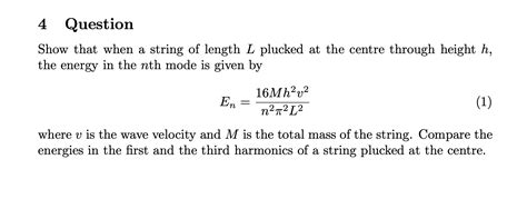 Solved 4 Question Show That When A String Of Length L Chegg Com