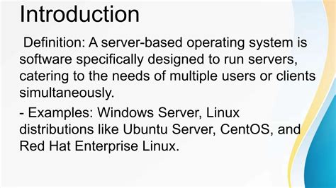 Presentation On Server Based Operating Systempptx