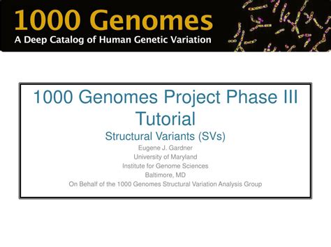Ppt 1000 Genomes Project Phase Iii Tutorial Structural Variants Svs