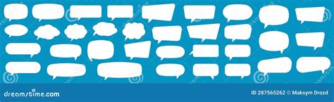 Set of Speech Bubbles. Speak Bubble Text, Cartoon Chatting Box, Message Box. Blank Empty Speech ...