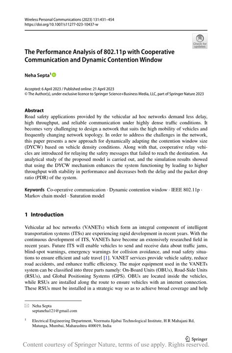 The Performance Analysis Of 80211p With Cooperative Communication And Dynamic Contention Window