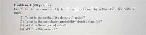 Solved Problem 4 20 Points Let X Be The Random Variable