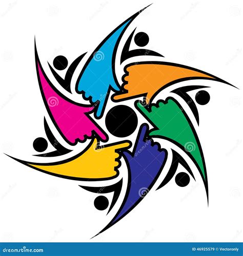 Teamwork Hands Heart Shape Logo Vector Illustration