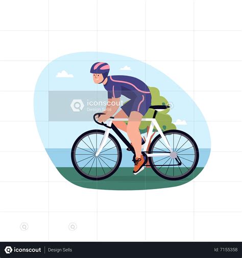 Male Athlete Cycling Animated Illustration Download In Json Lottie Or