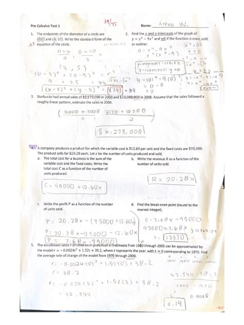 Pre Calculus Test 1 Pdf