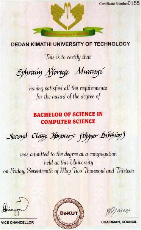 Computer Science Degree Certificate Freelancer