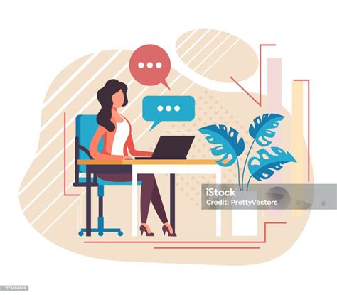 비서 접수 사무실 노동자 캐릭터 작업 벡터 플랫 만화 그래픽 디자인 일러스트 비서에 대한 스톡 벡터 아트 및 기타 이미지 비서 보조원 노트북 Istock