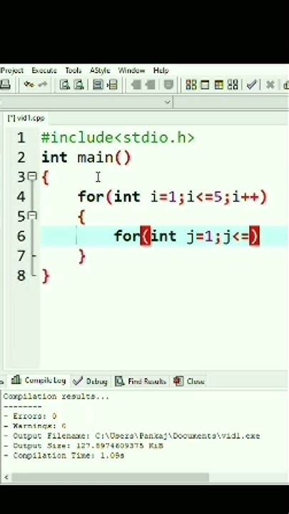 star pattern in c language pattern printing shorts youtube