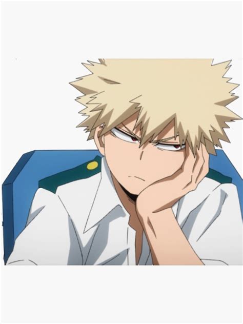 Bored Bakugo Sticker By Adrianadn Redbubble