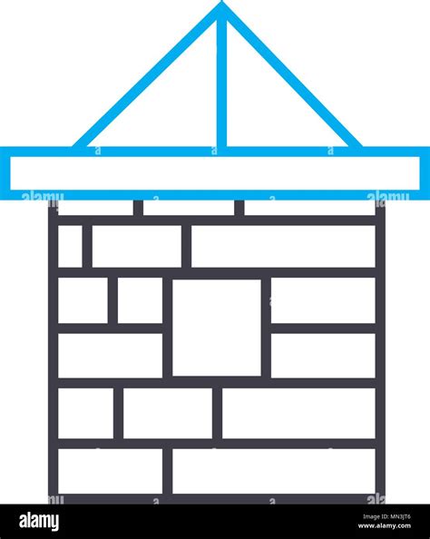 Construction Of Houses Vector Thin Line Stroke Icon Construction Of