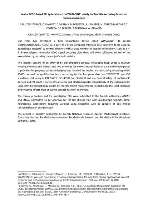 pdf a new ecog based bci system based on wimagine® a fully