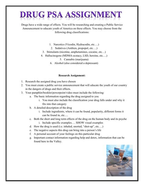 Drug Psa Assignment