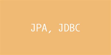 Jpa Jdbc