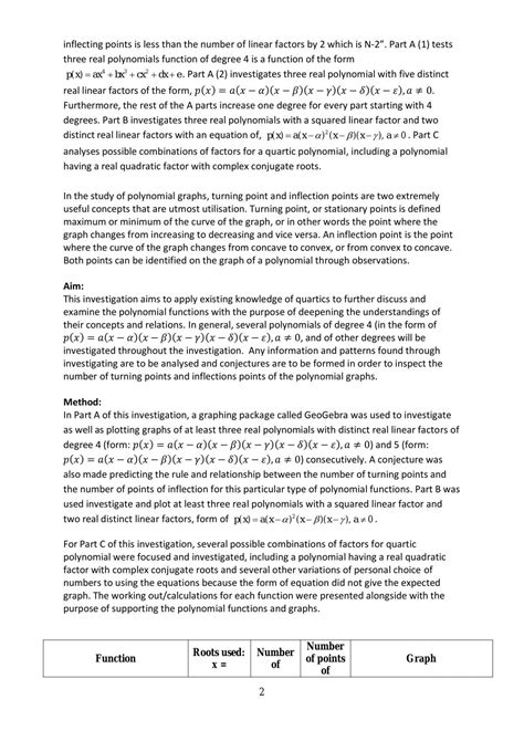 Polynomial Investigation Mathematical Methods Year 11 Sace Thinkswap