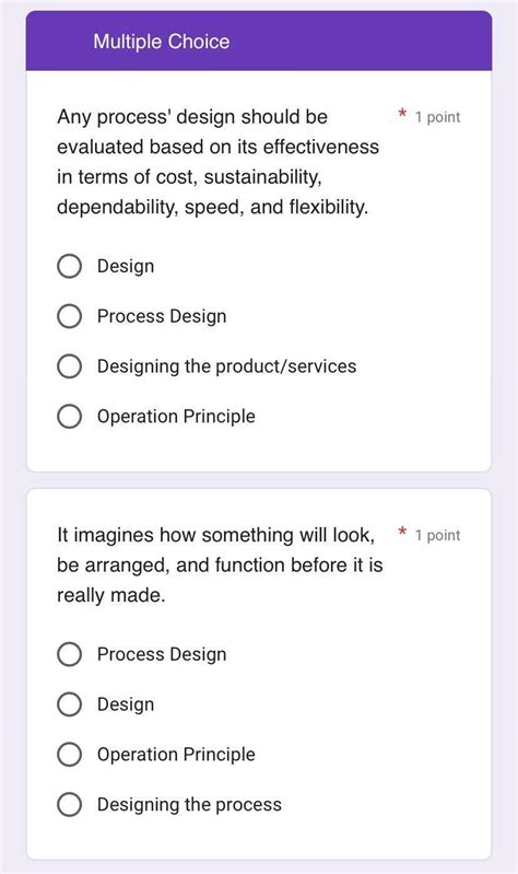 Solved Multiple Choice Any Process Design Should Be 1 Chegg Com