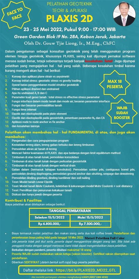 Dr Gouw Tjie Liong Ir M Eng Chfc On Linkedin Pelatihan Pondasi Dalam Oleh Dr Ir Gouw Tjie