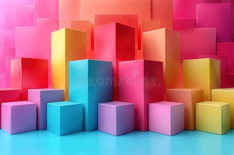 Colorful Geometric Cube Composition In Abstract 3d Rendered Background