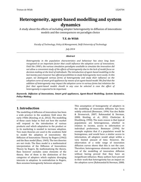 PDF Heterogeneity Agent Based Modelling And System Dynamics A Study About The Effects Of