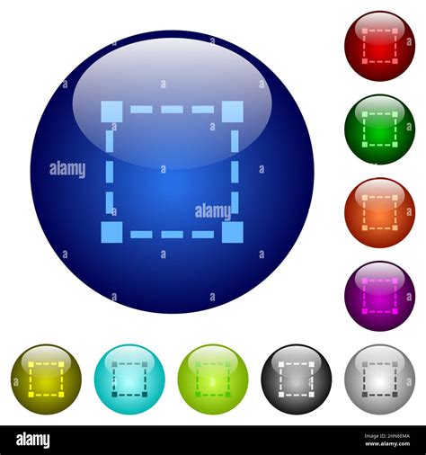 selection tool solid icons on round glass buttons in multiple colors