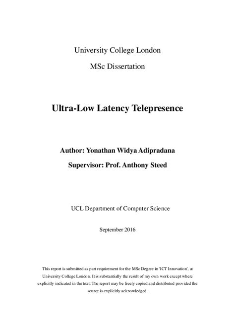 pdf ultra low latency telepresence yonathan widya adipradana