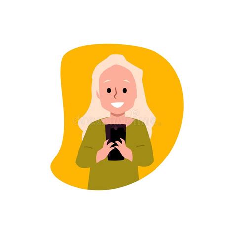 happy girl with her smartphone digital interaction or addiction stock
