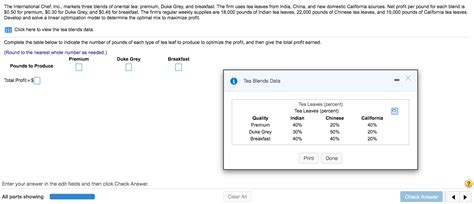 develop and solve a linear optimization model to