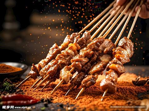 牛肉串摄影图传统美食餐饮美食摄影图库昵图网